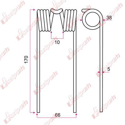 Pick Up Tine Vicon/DF/Taarup 16618868 - Grassland Agri
